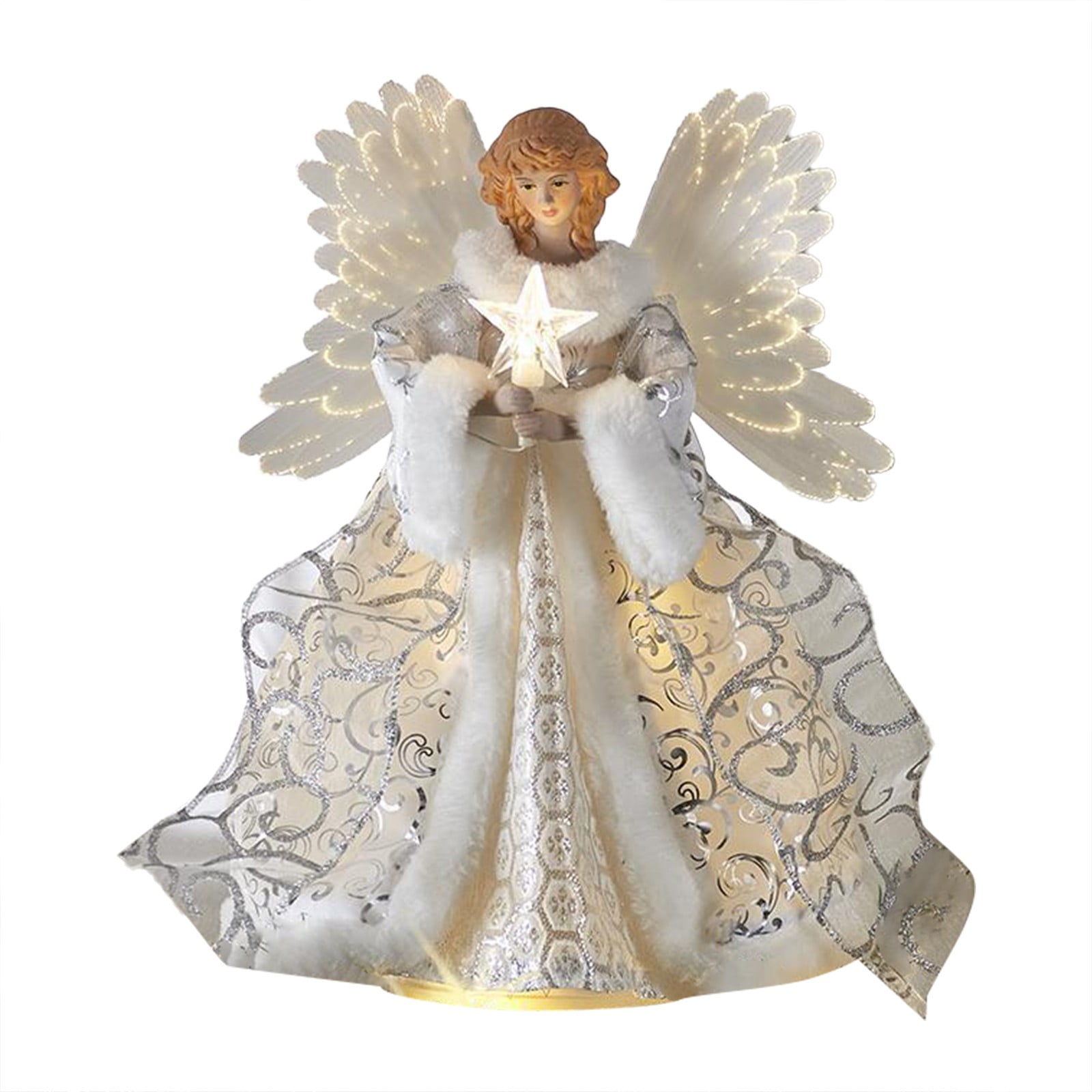 Christmas Tree Topper with Light 2D Acrylic Angel Reusable Xmas Tree ...