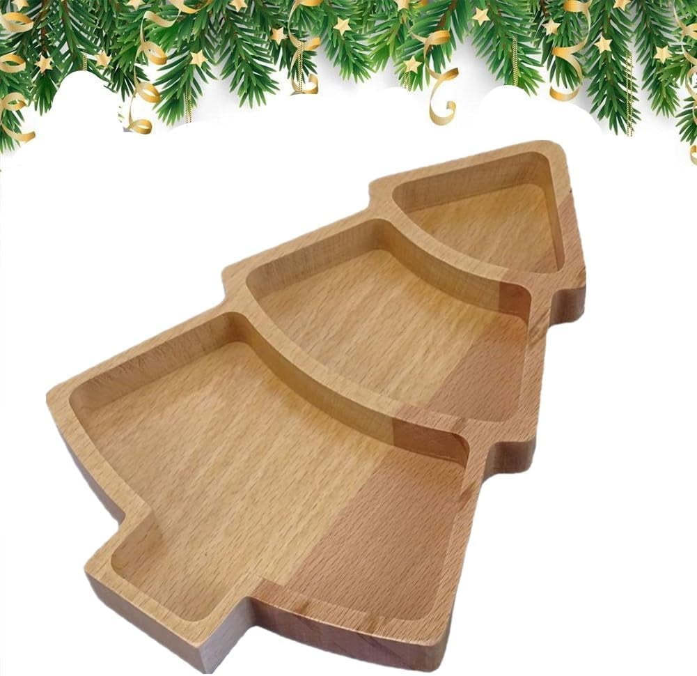 Christmas Tree Tray Serving Platters, Christmas Wood Serving Tray ...