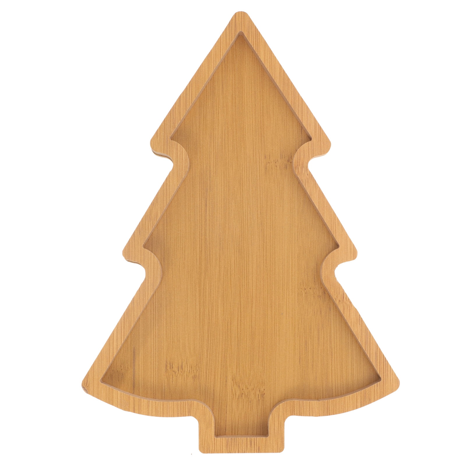 TABLZONE Christmas Tree Wooden Serving Tray Khaki Snack Plate Party ...