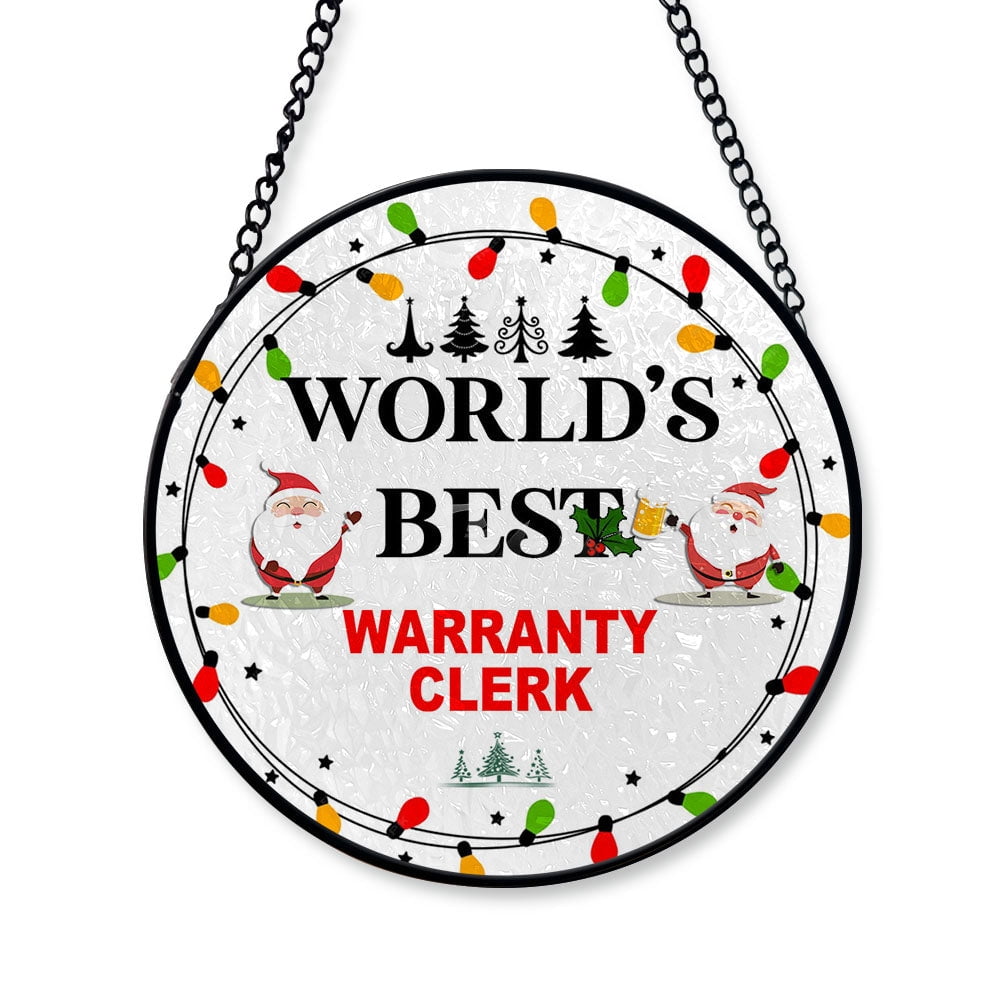 Christmas Tree, Warranty Clerk Stained Glass Window Hanging Christmas ...