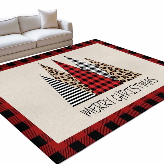 Christmas Tree Washable Rug 2.7x5 Area Rug for Living Room Bedroom Non ...