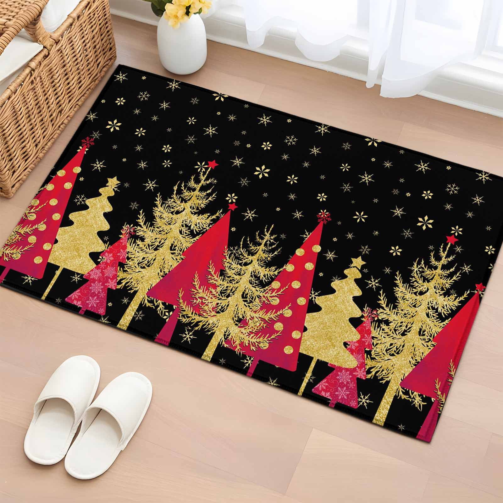 Christmas Tree Washable Small Entryway Area Rugs 2'x3', Winter ...