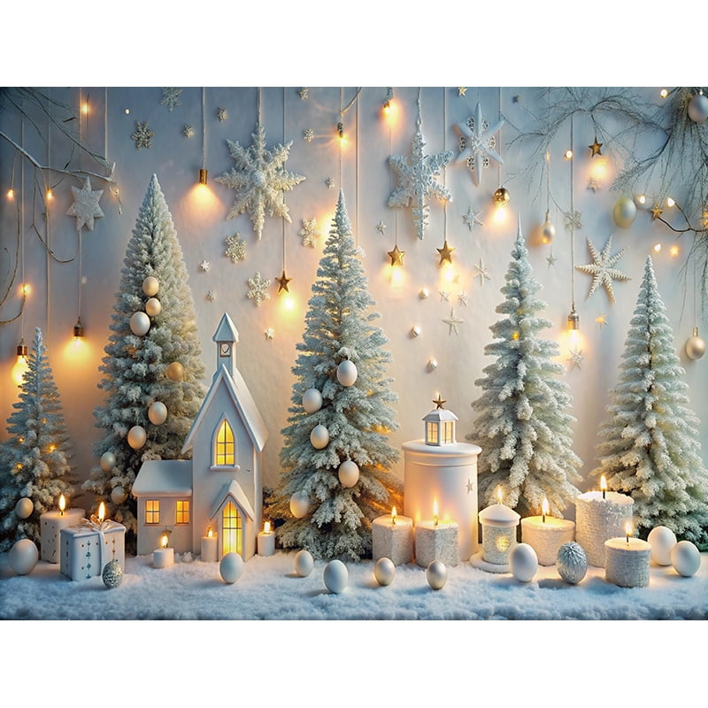 Christmas Tree With Gift Boxes Photography Backdrops Winter Snow ...