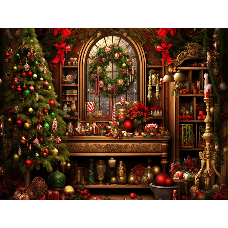 Christmas Tree With Gift Boxes Photography Backdrops Winter Snow ...