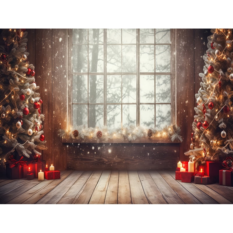 Christmas Tree With Gift Boxes Photography Backdrops Winter Snow ...