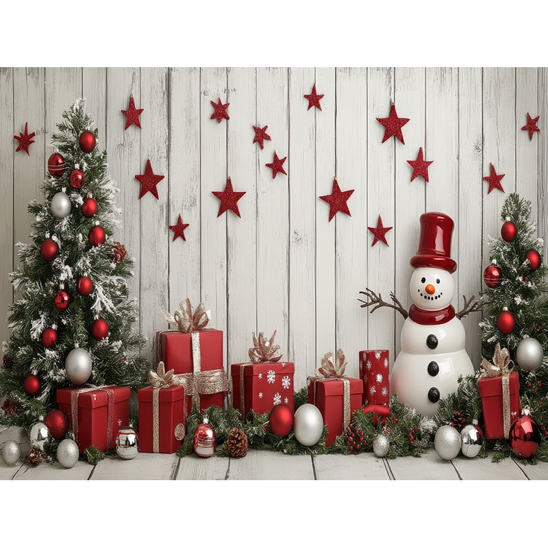 Christmas Tree With Gift Boxes Photography Backdrops Winter Snow ...