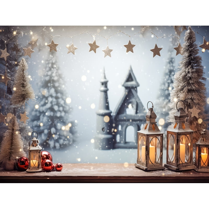 Christmas Tree With Gift Boxes Photography Backdrops Winter Snow ...