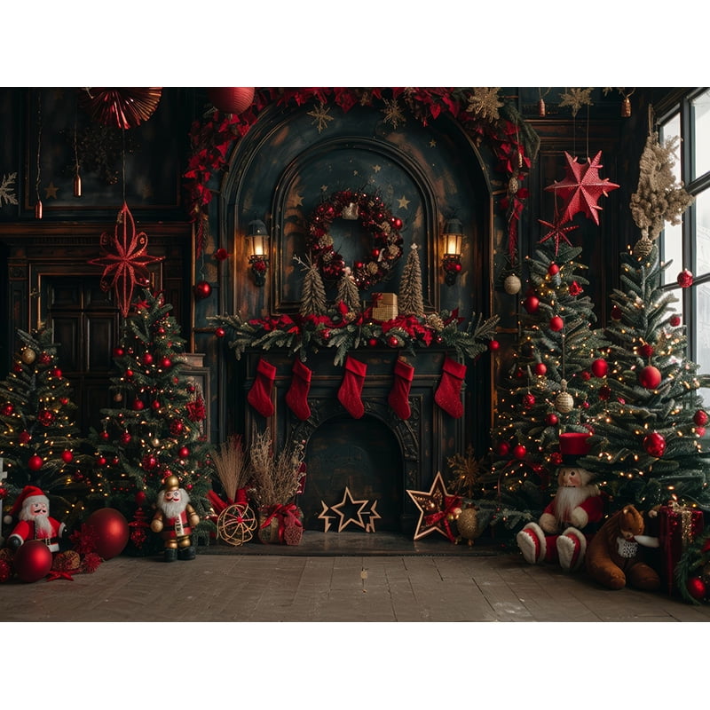 Christmas Tree With Gift Boxes Photography Backdrops Winter Snow ...