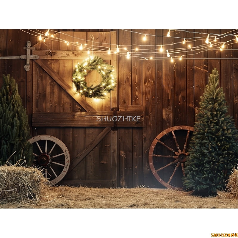 Christmas Tree With Gift Boxes Photography Backdrops Winter Snow ...