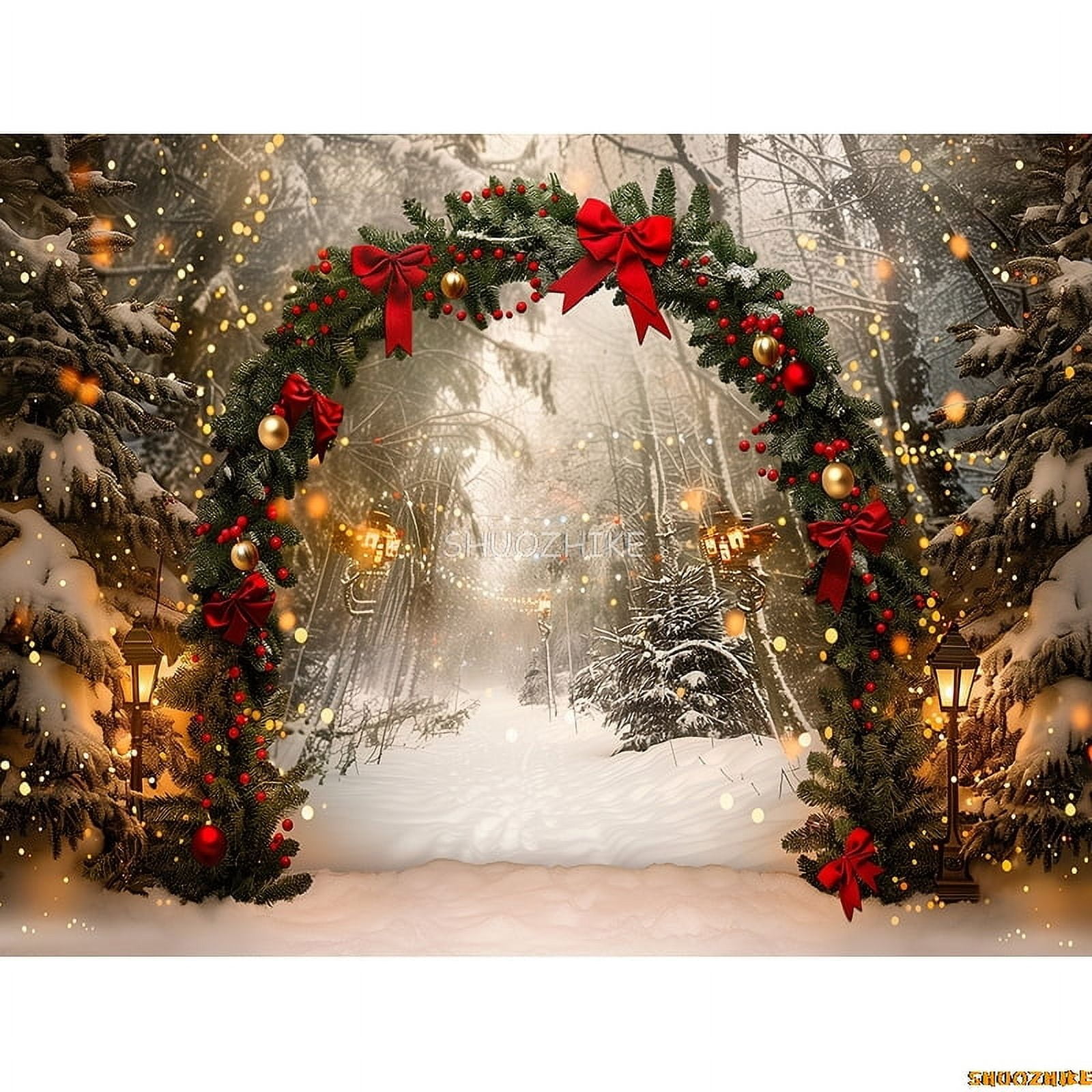 Christmas Tree With Gift Boxes Photography Backdrops Winter Snow ...