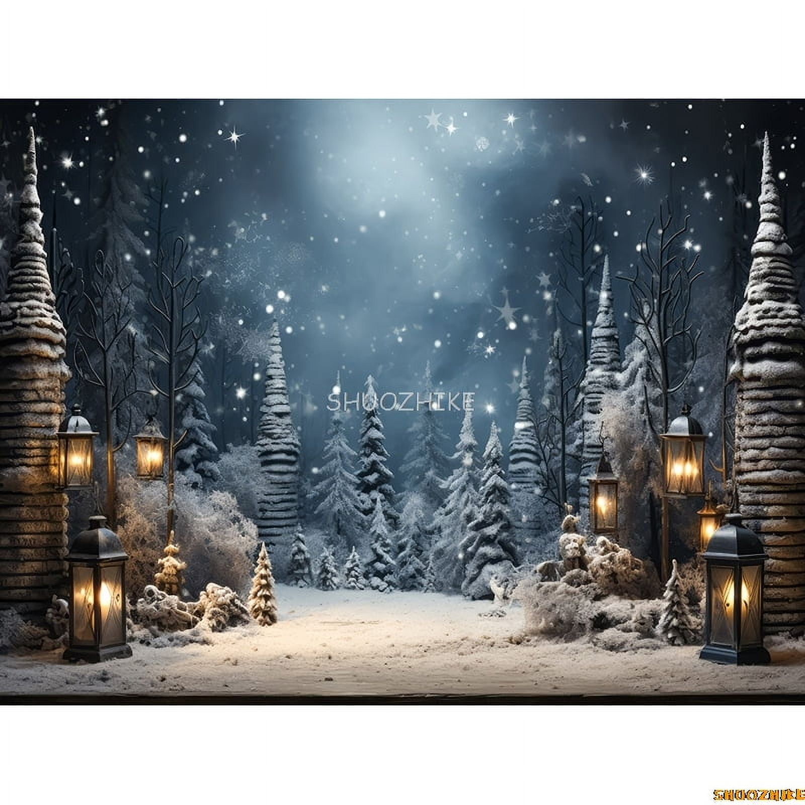 Christmas Tree With Gift Boxes Photography Backdrops Winter Snow ...