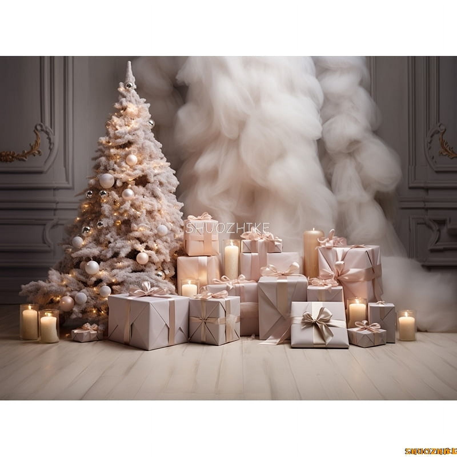 Christmas Tree With Gift Boxes Photography Backdrops Winter Snow ...