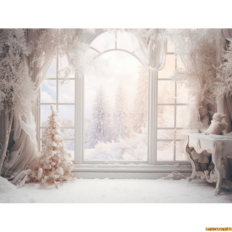 Christmas Tree With Gift Boxes Photography Backdrops Winter Snow ...