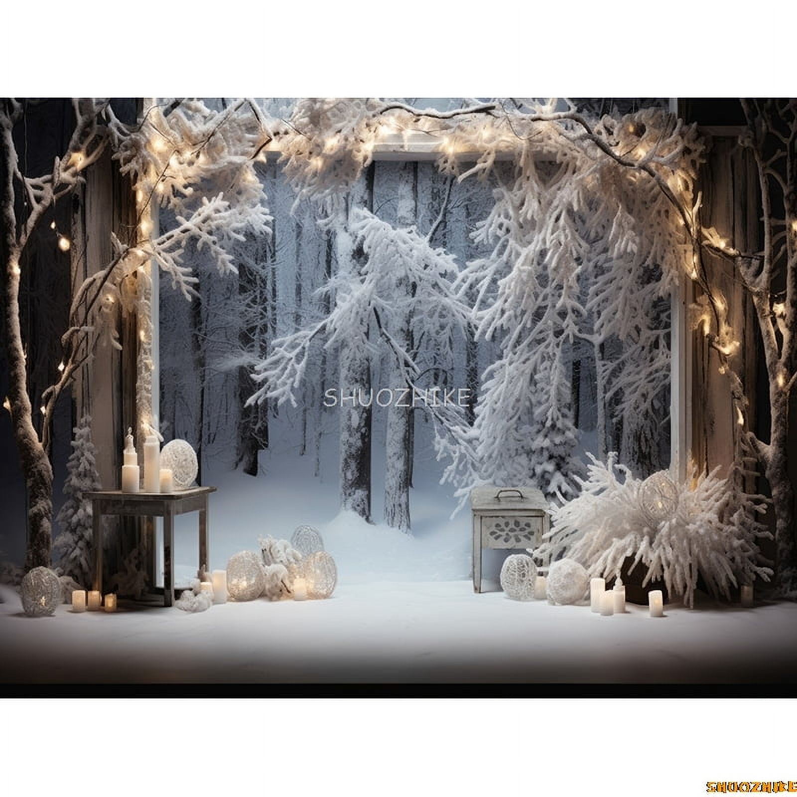Christmas Tree With Gift Boxes Photography Backdrops Winter Snow ...