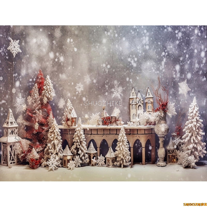 Christmas Tree With Gift Boxes Photography Backdrops Winter Snow ...