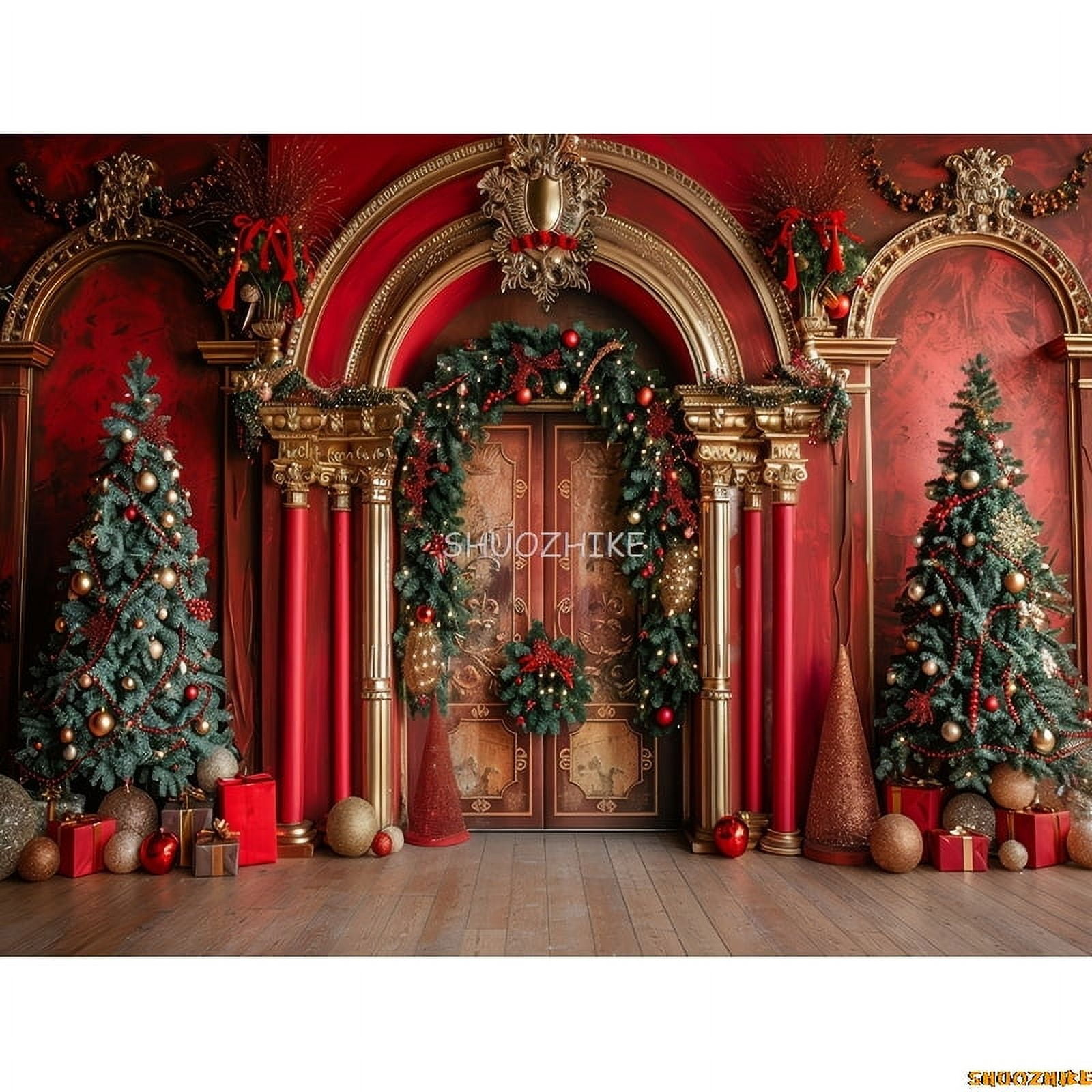 Christmas Tree With Gift Boxes Photography Backdrops Winter Snow ...