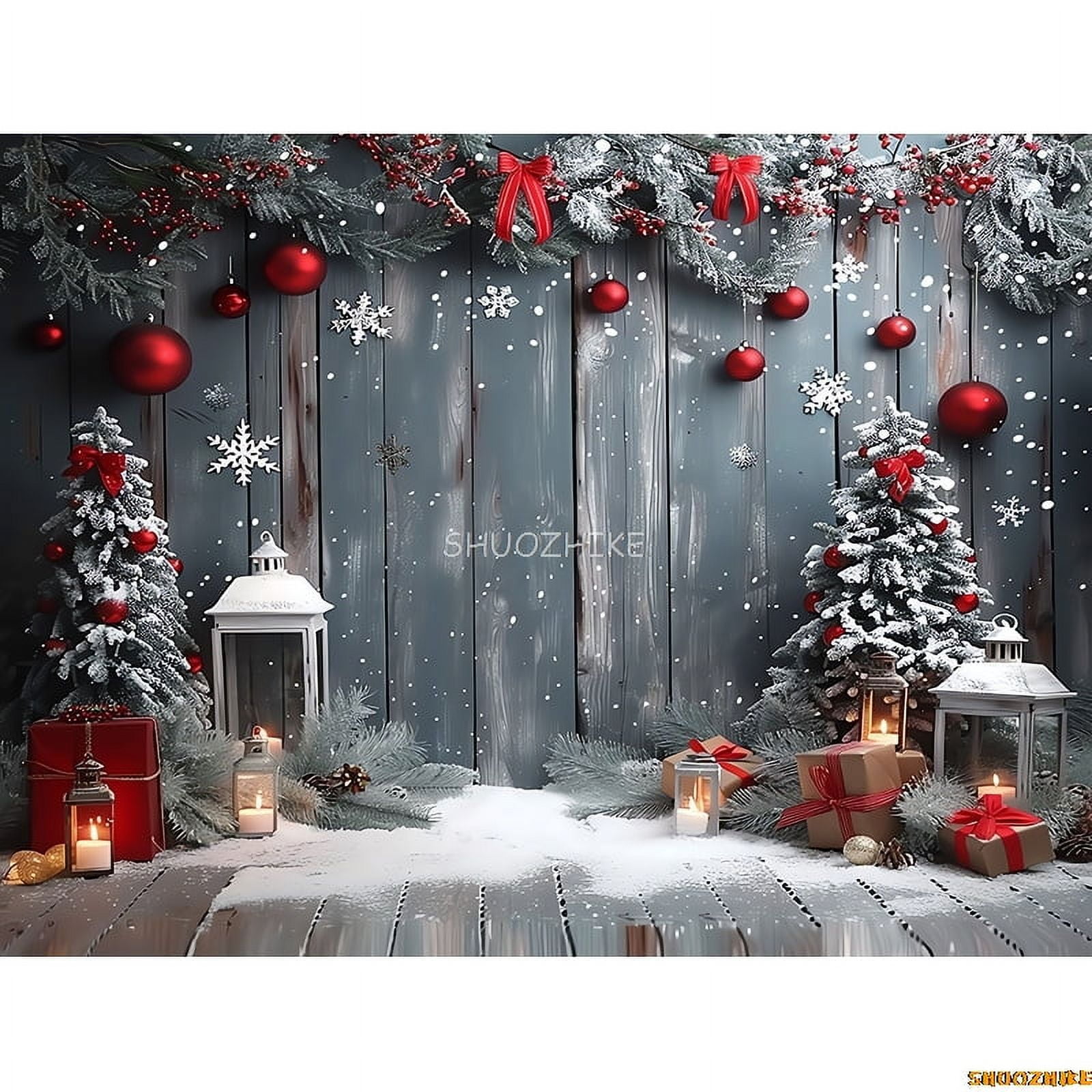 Christmas Tree With Gift Boxes Photography Backdrops Winter Snow ...