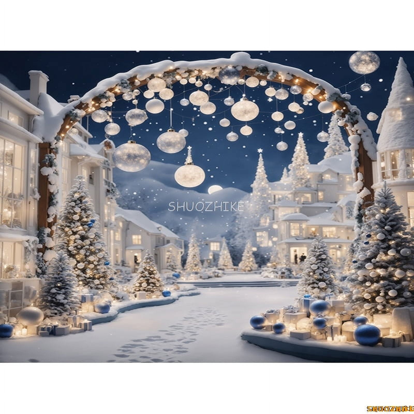 Christmas Tree With Gift Boxes Photography Backdrops Winter Snow ...