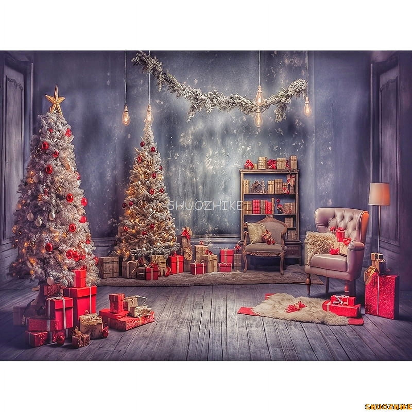 Christmas Tree With Gift Boxes Photography Backdrops Winter Snow ...