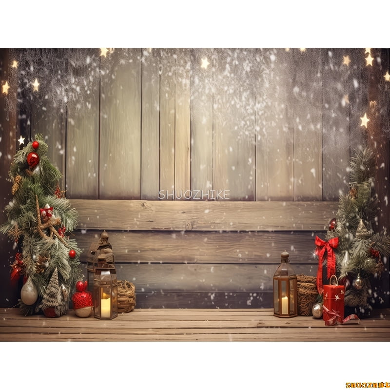 Christmas Tree With Gift Boxes Photography Backdrops Winter Snow ...