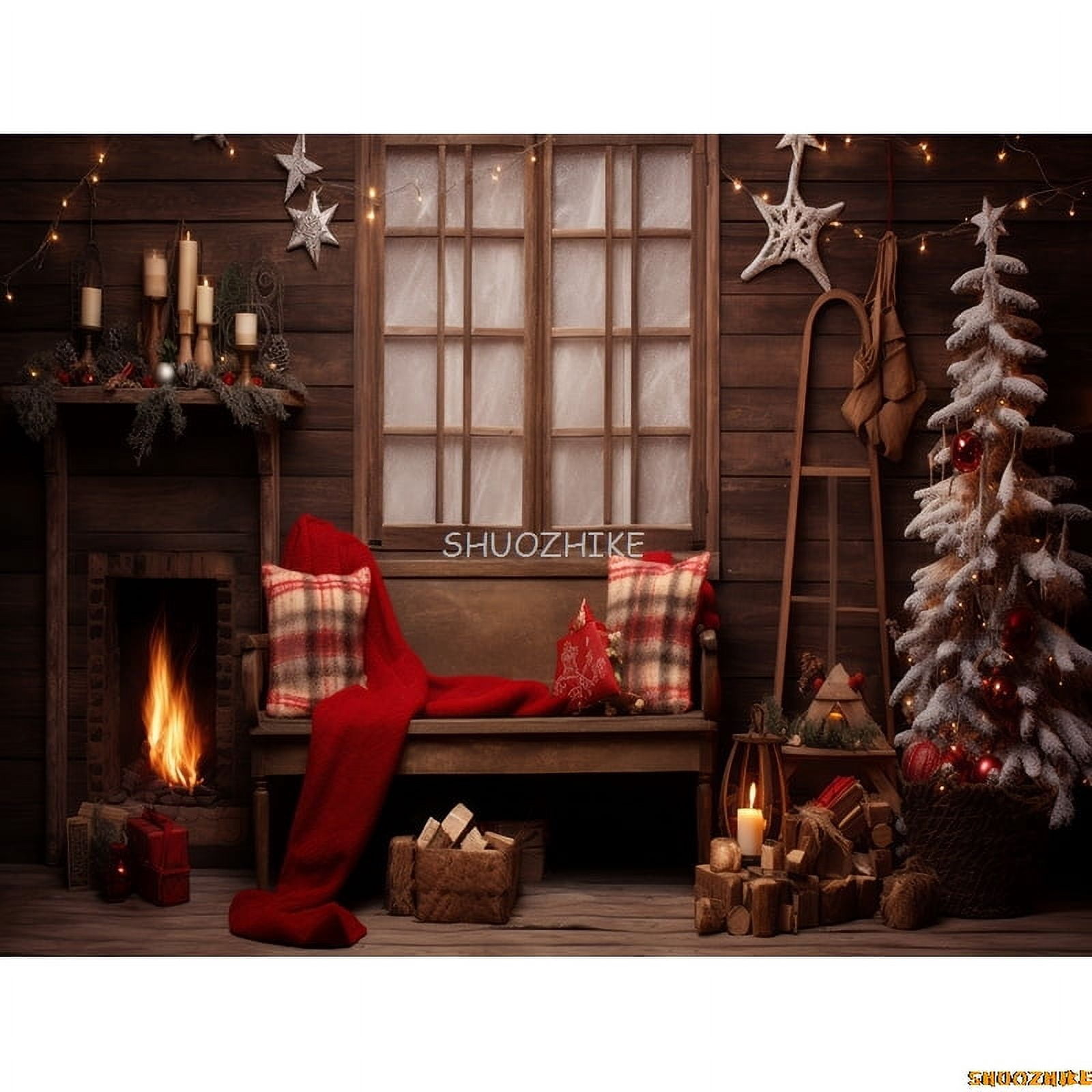 Christmas Tree With Gift Boxes Photography Backdrops Winter Snow ...