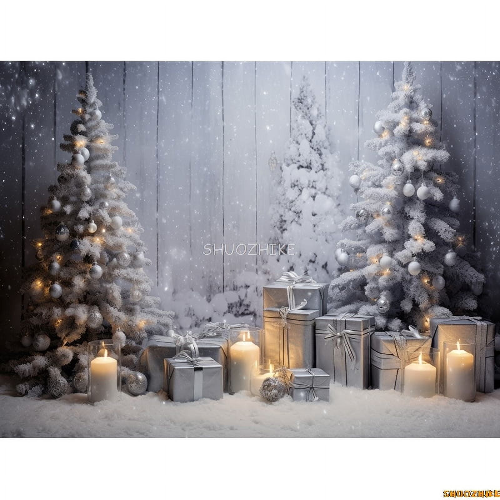 Christmas Tree With Gift Boxes Photography Backdrops Winter Snow ...