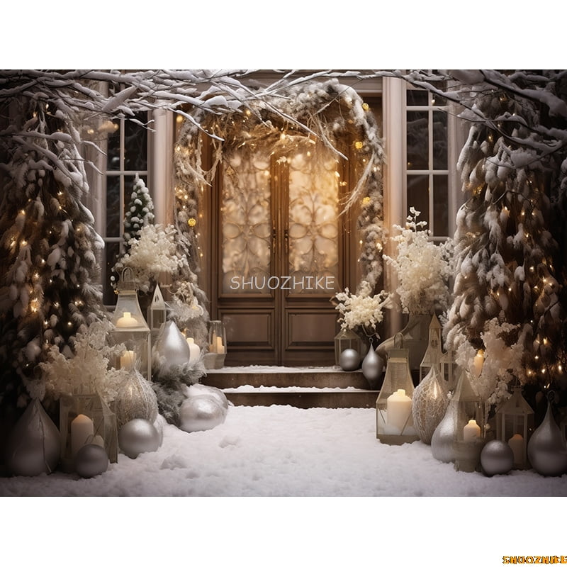 Christmas Tree With Gift Boxes Photography Backdrops Winter Snow ...