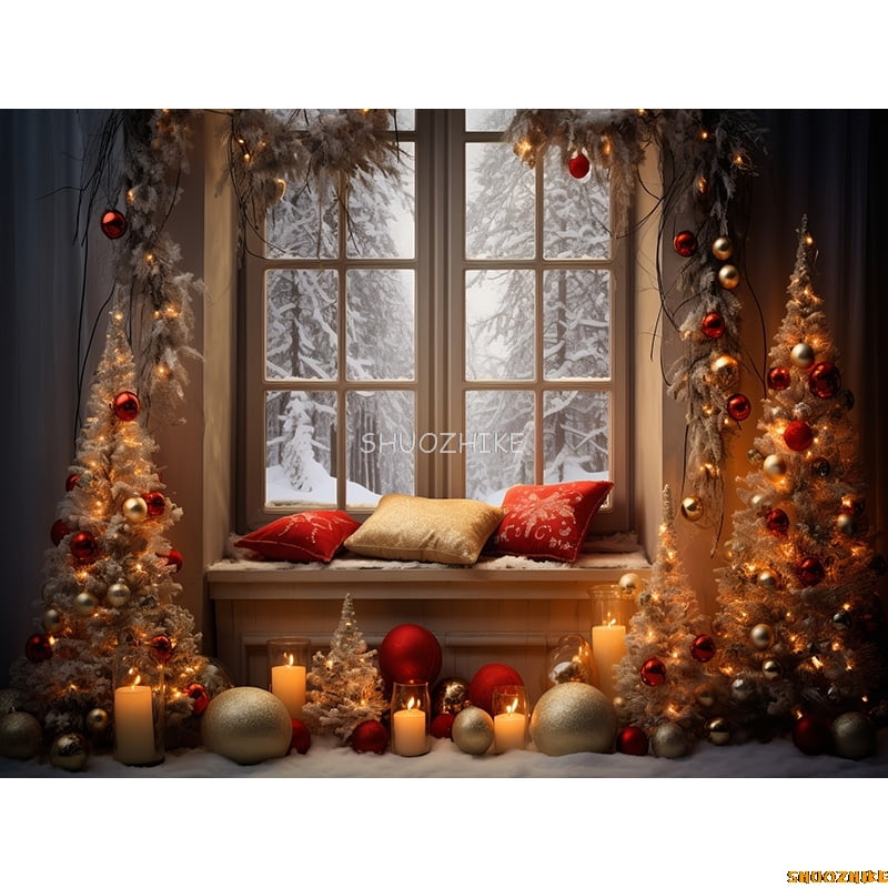 Christmas Tree With Gift Boxes Photography Backdrops Winter Snow ...