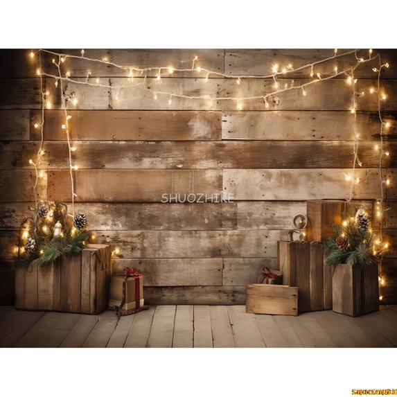 Christmas Tree With Gift Boxes Photography Backdrops Winter Snow ...