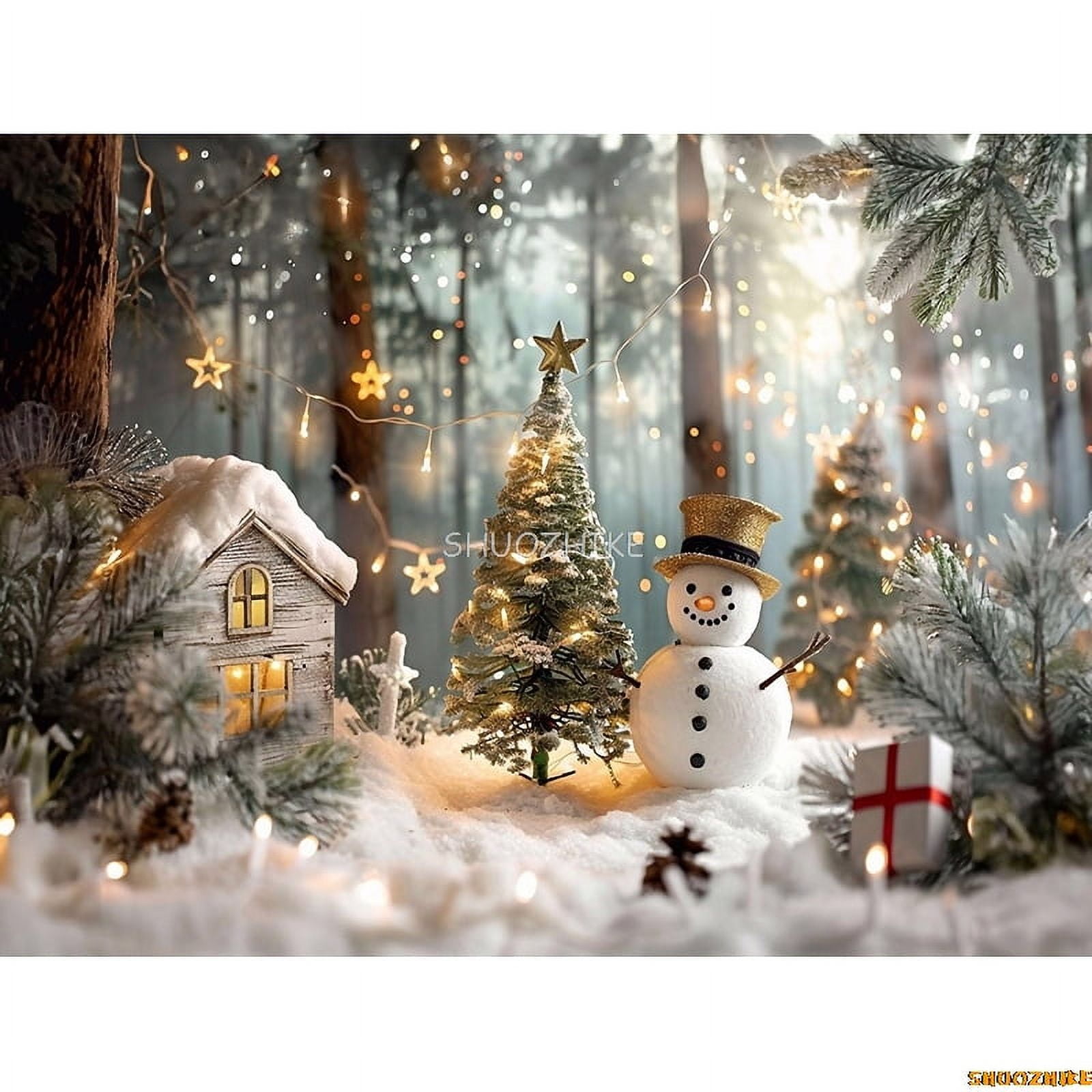 Christmas Tree With Gift Boxes Photography Backdrops Winter Snow ...