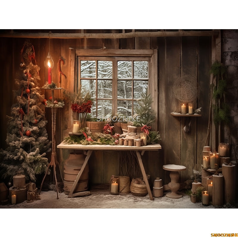 Christmas Tree With Gift Boxes Photography Backdrops Winter Snow ...