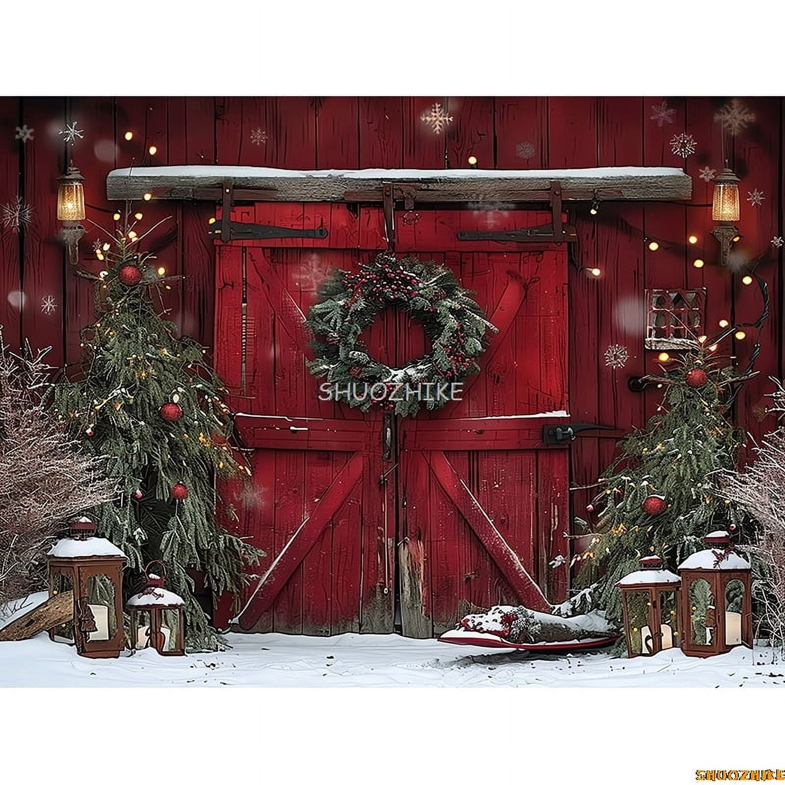 Christmas Tree With Gift Boxes Photography Backdrops Winter Snow ...
