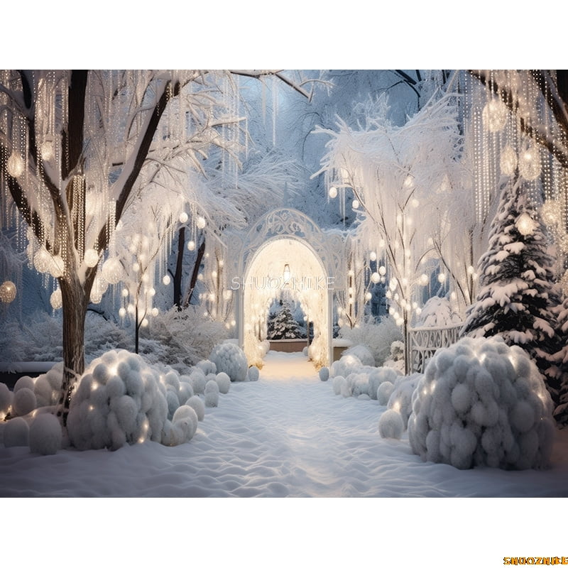 Christmas Tree With Gift Boxes Photography Backdrops Winter Snow ...