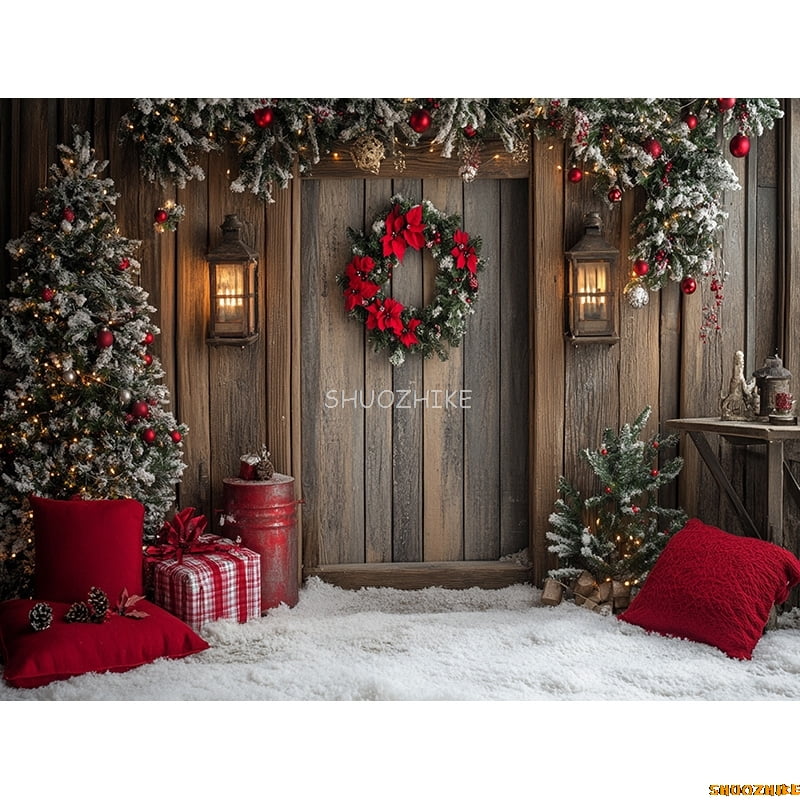 Christmas Tree With Gift Boxes Photography Backdrops Winter Snow ...