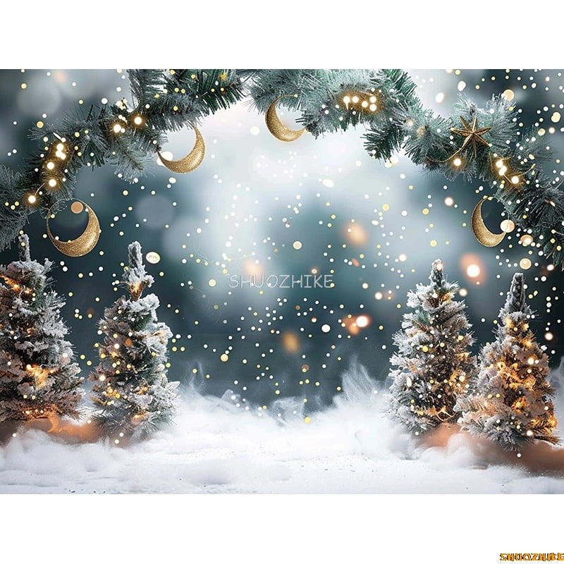 Christmas Tree With Gift Boxes Photography Backdrops Winter Snow ...