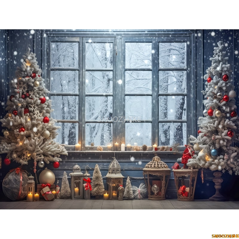 Christmas Tree With Gift Boxes Photography Backdrops Winter Snow ...