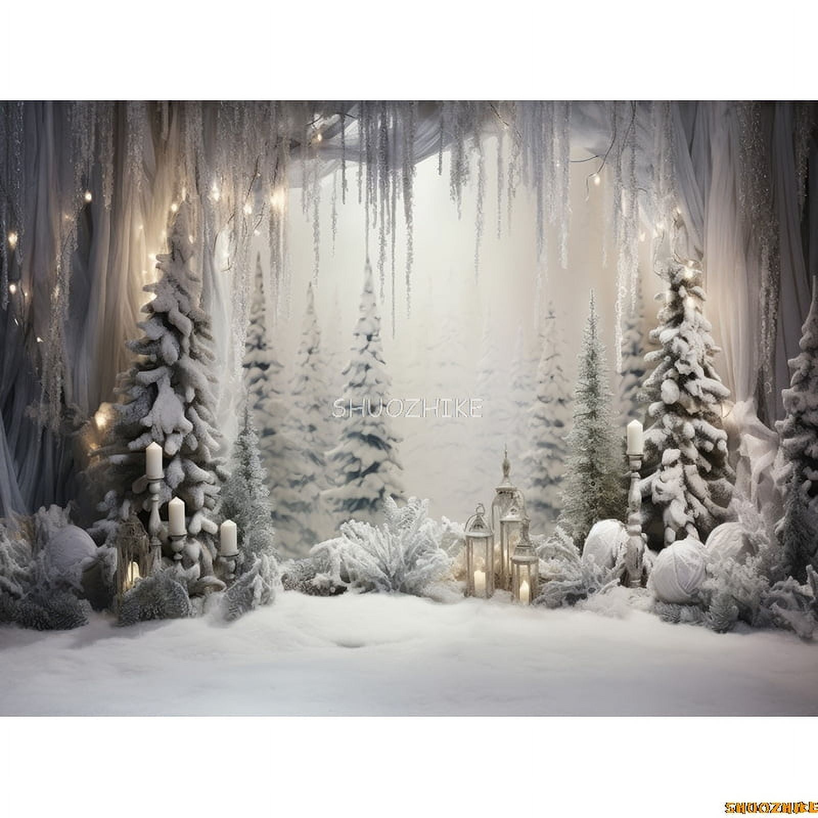 Christmas Tree With Gift Boxes Photography Backdrops Winter Snow ...