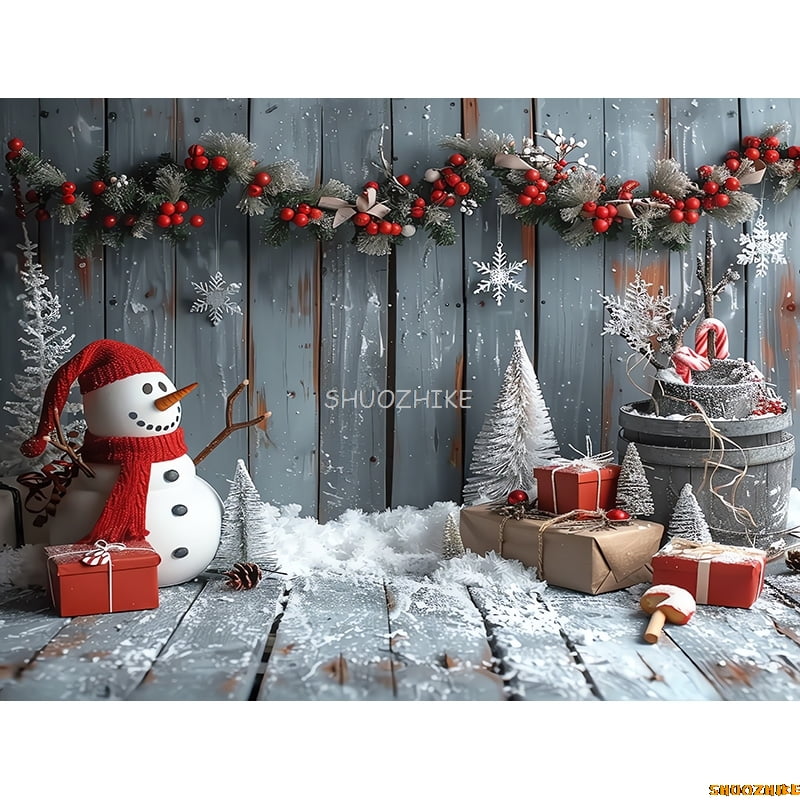Christmas Tree With Gift Boxes Photography Backdrops Winter Snow ...