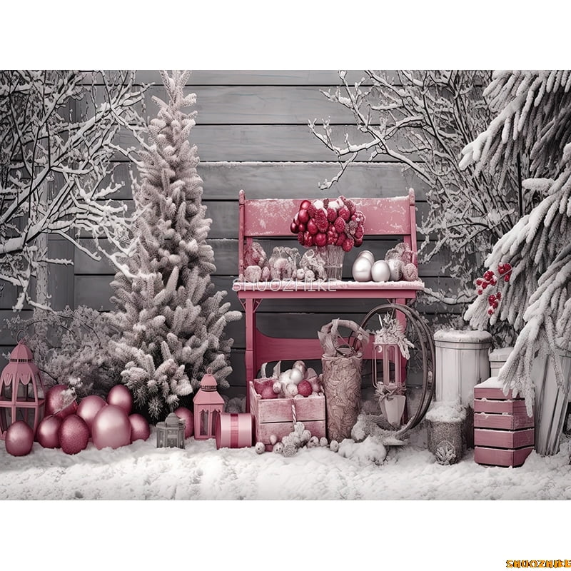 Christmas Tree With Gift Boxes Photography Backdrops Winter Snow ...
