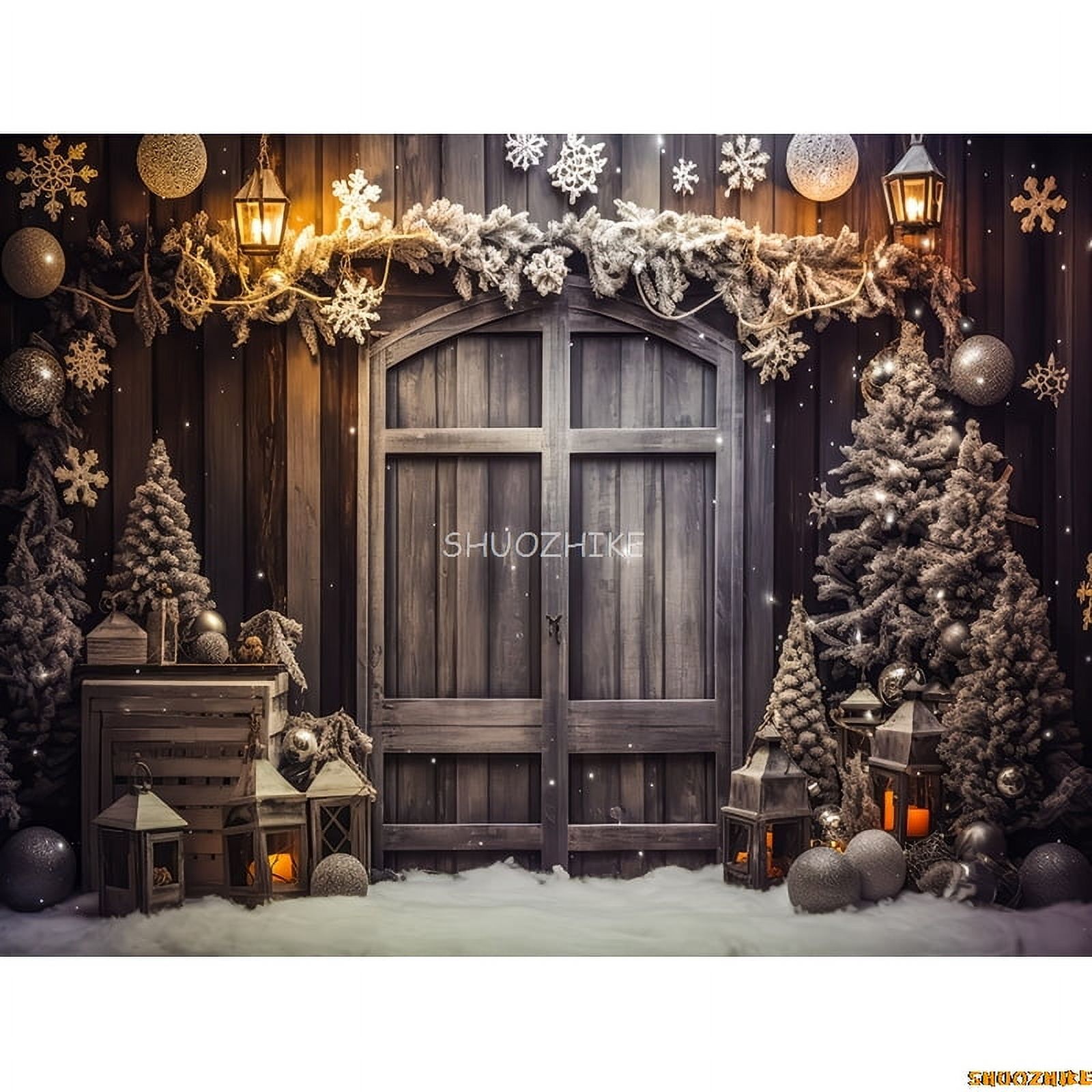 Christmas Tree With Gift Boxes Photography Backdrops Winter Snow ...