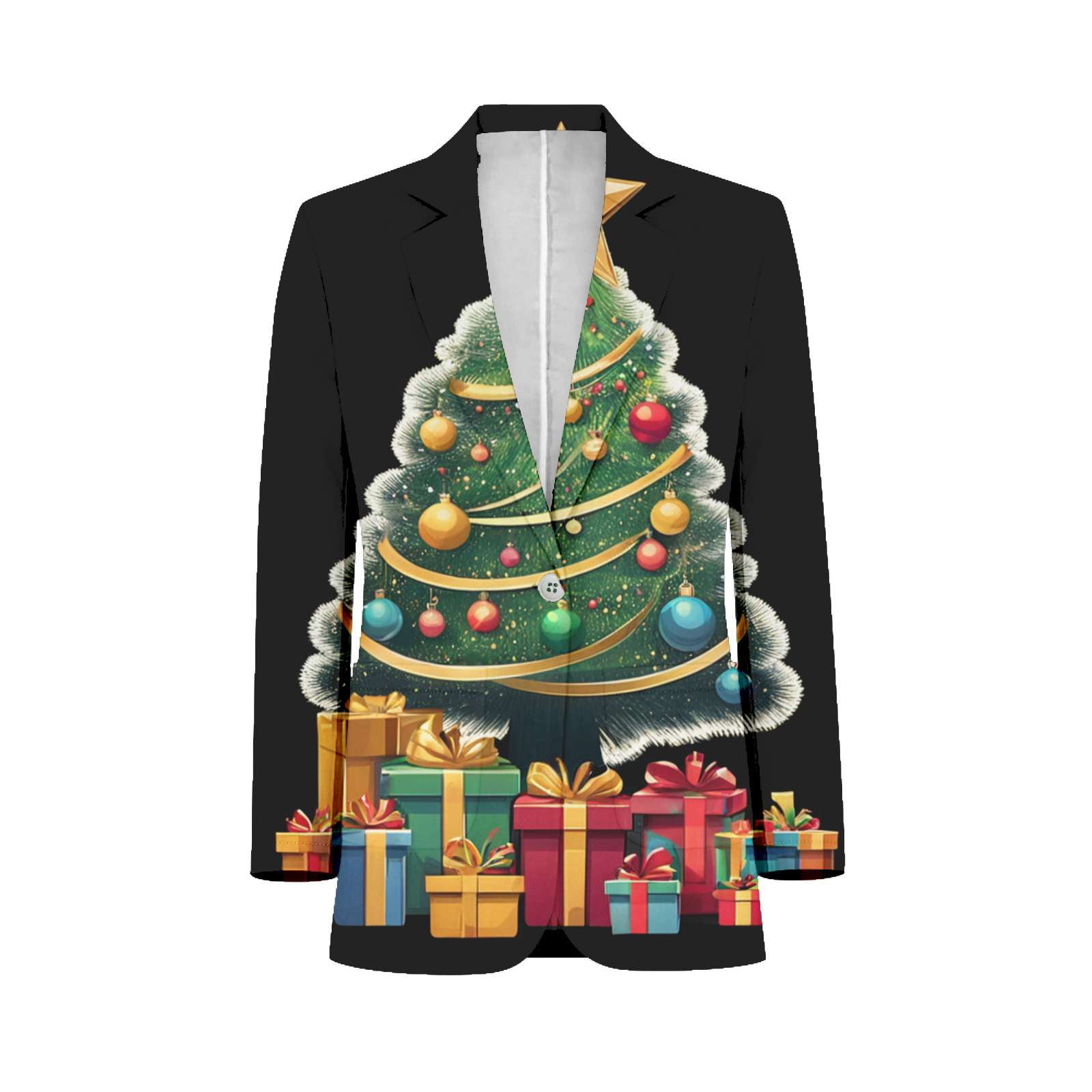 Christmas Tree With Gifts Men Blazers Slim Clothing Summer Jacket Man ...