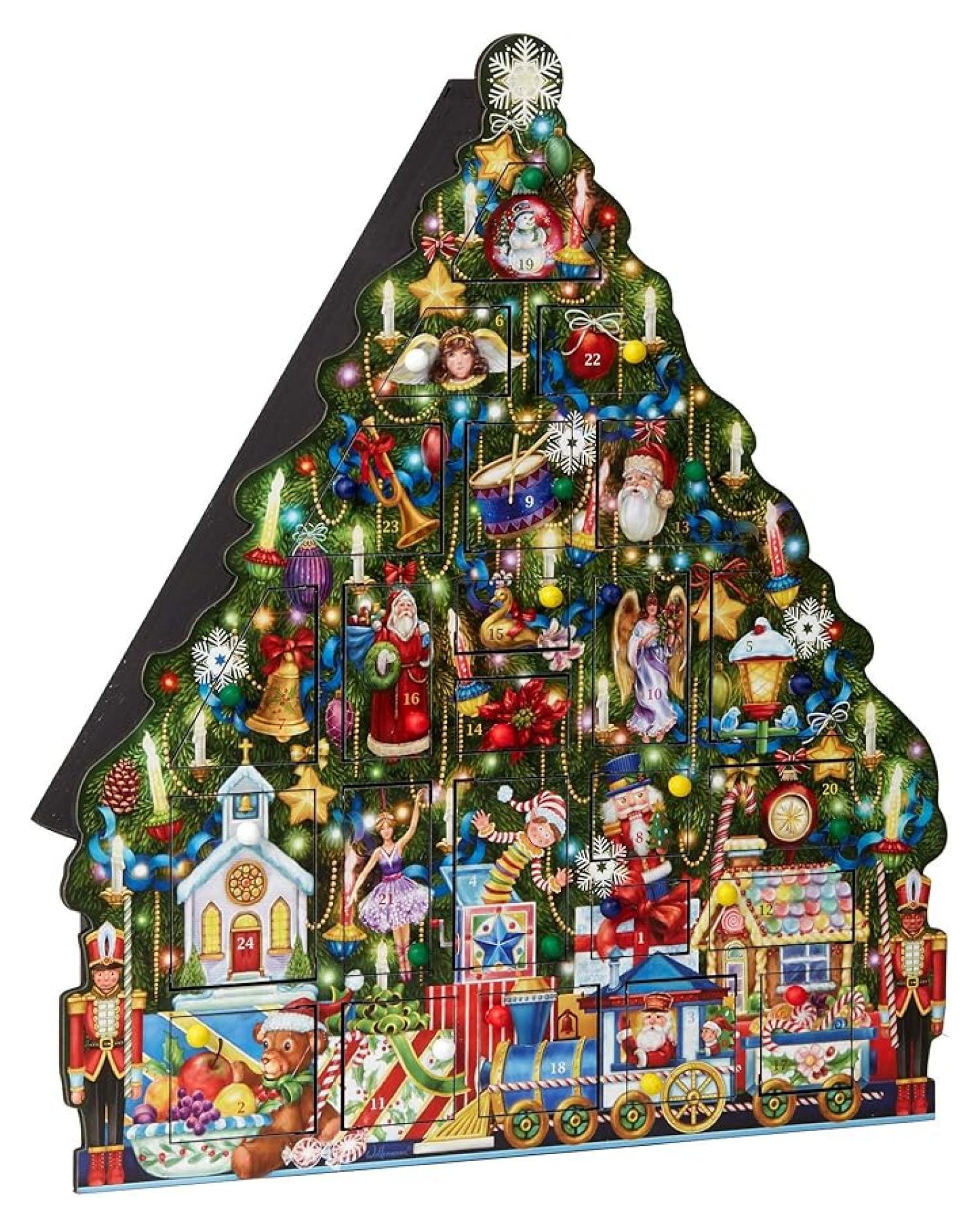 Christmas Tree Wooden Advent Calendar - Countdown to Christmas - Use ...