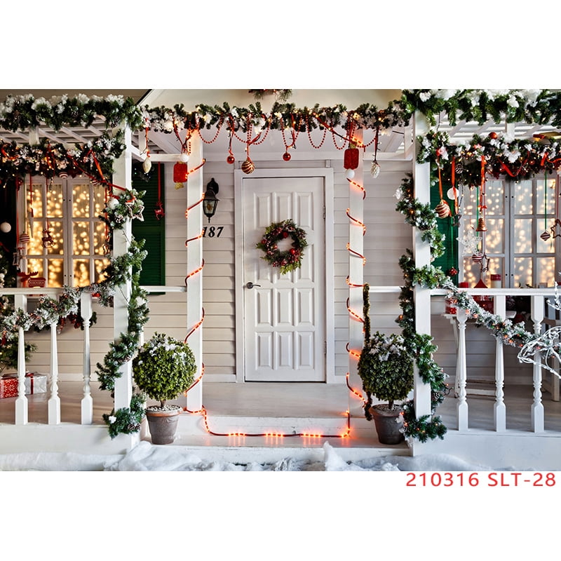 Christmas Tree Wooden Board Flower Wreath Gift Photography Window ...