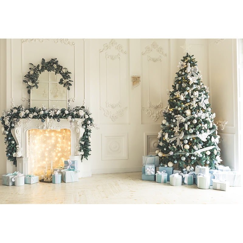 Christmas Tree Wooden Board Flower Wreath Gift Photography Window ...