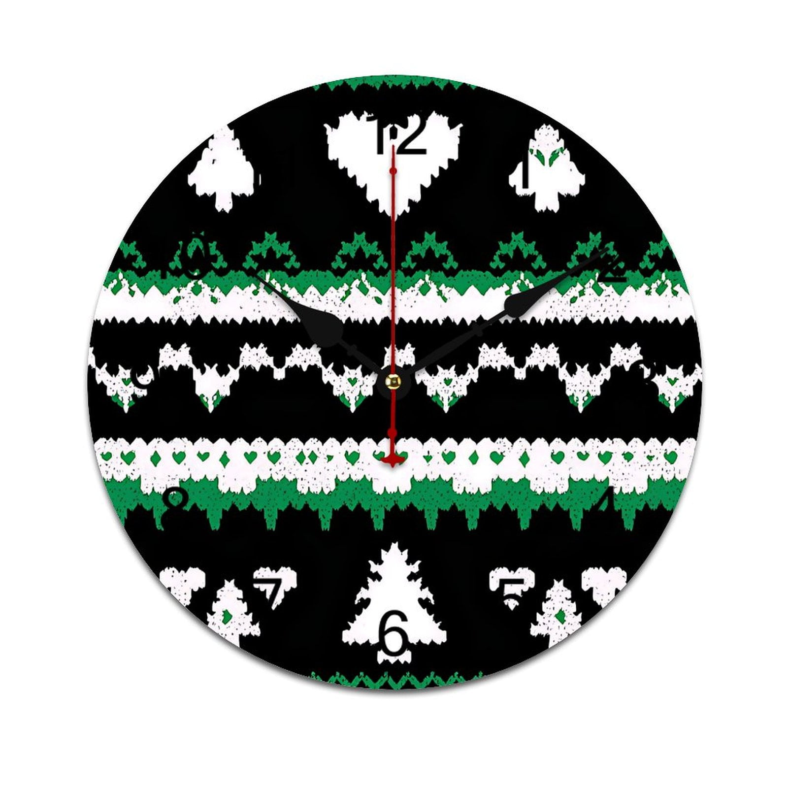 Christmas Tree Word Saying Big Wall Clock Home Decor Art Watch Living ...