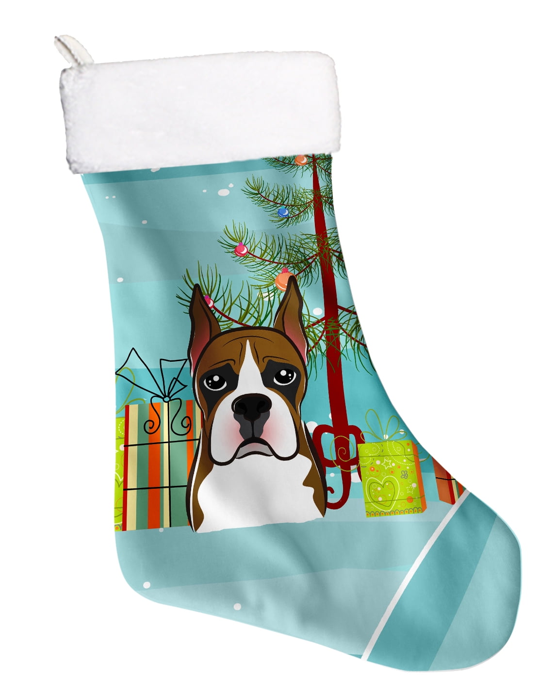Christmas Tree and Boxer Christmas Stocking - Walmart.com