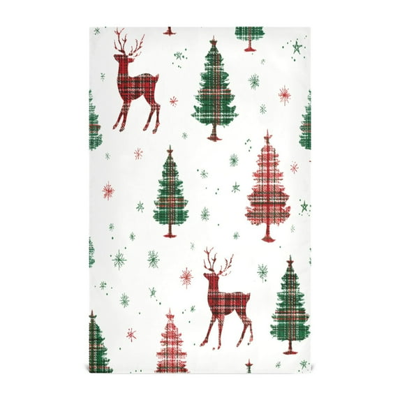 Christmas Tree and Deer Kitchen Towels Dishcloth Decorative Waffle ...