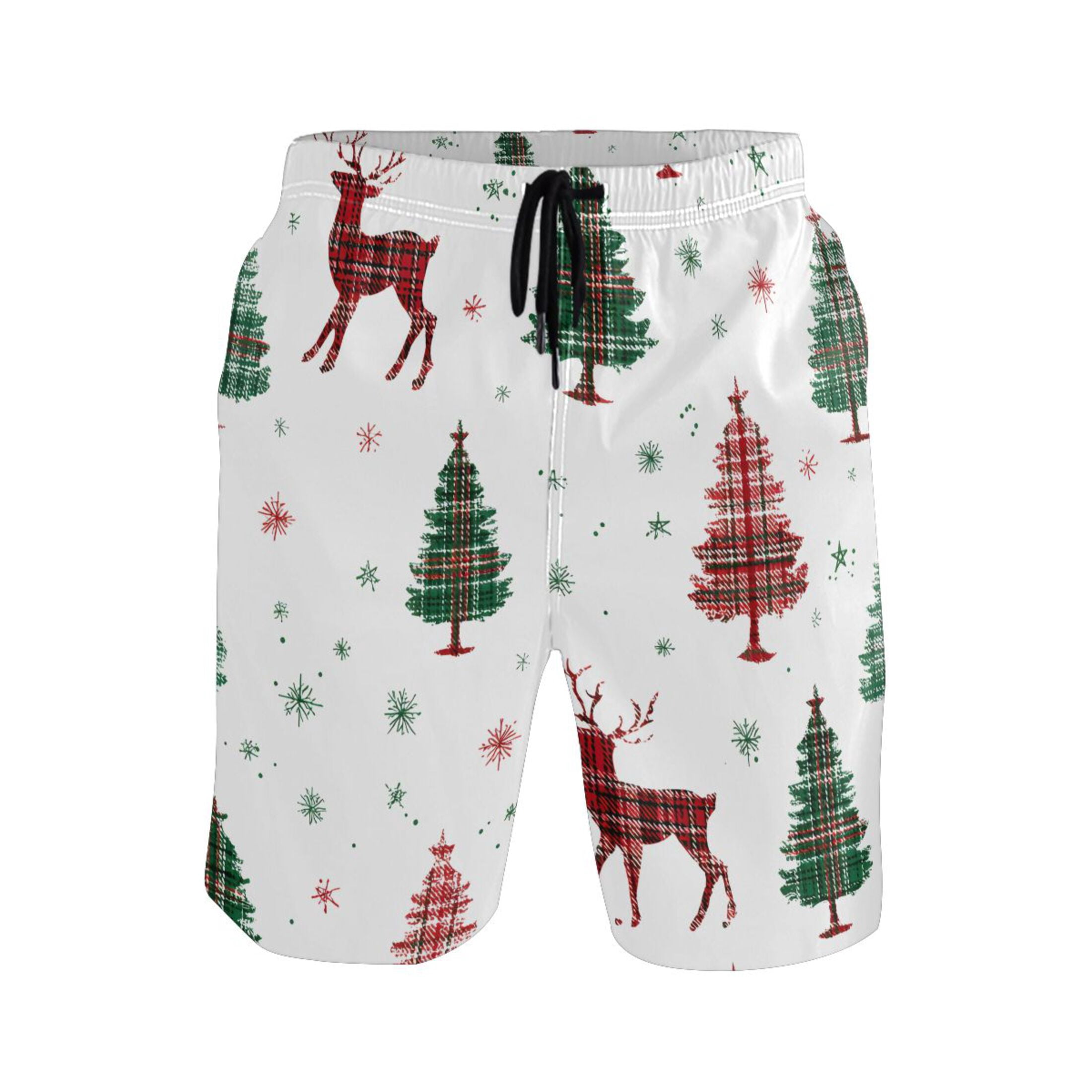 Christmas Tree and Deer Mens Swim Trunks Quick Dry Board Shorts ...