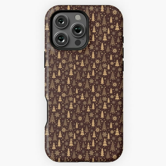 Christmas Tree and Festive Snowflakes Art iPhone Case 17 to 11 Pro Max ...