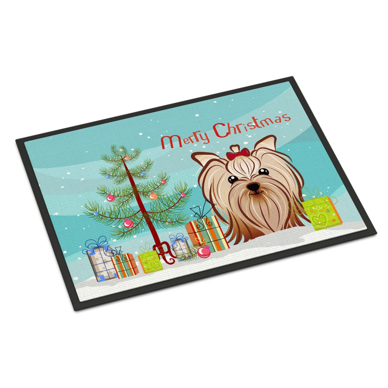 Christmas Tree and Yorkie Yorkishire Terrier Doormat Front Door Mat ...